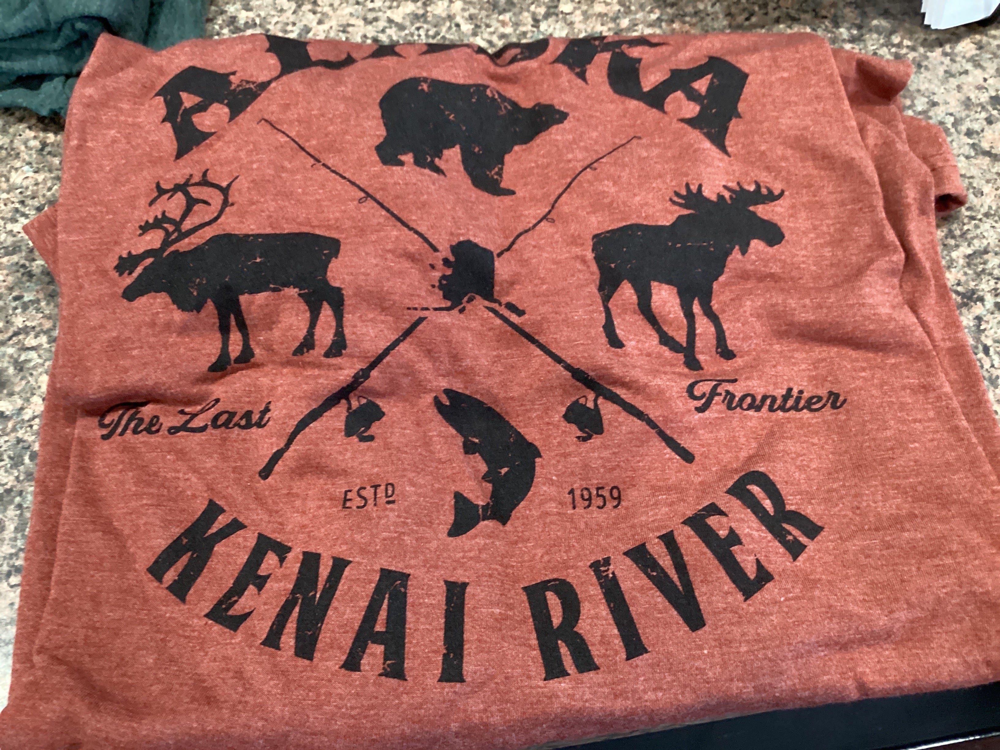 Kenai River Animal/Fish Adult SS - Heathered Russett – Custom Seafoods